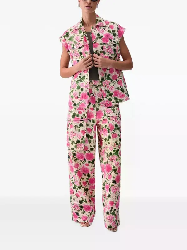 Liu Jo Floral-print Gilet - Neutrals