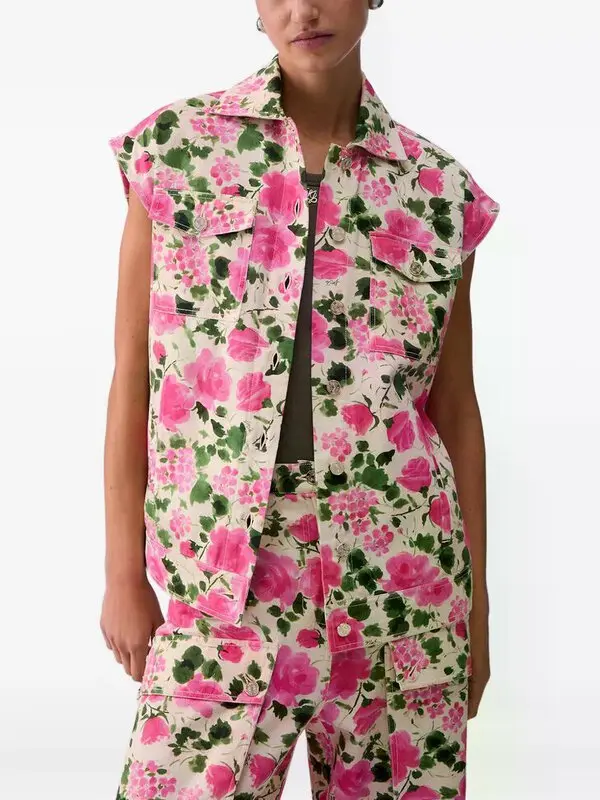 Liu Jo Floral-print Gilet - Neutrals