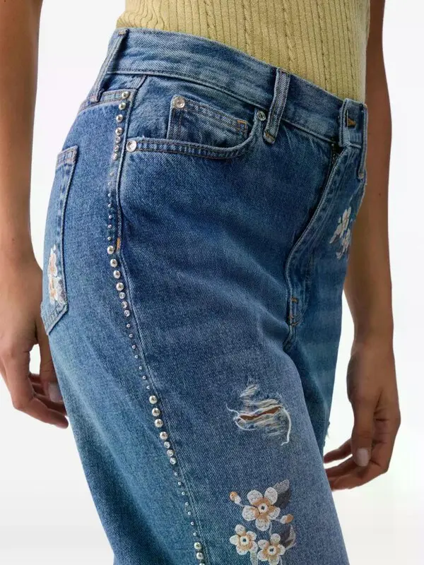 Liu Jo Floral-embroidered Jeans