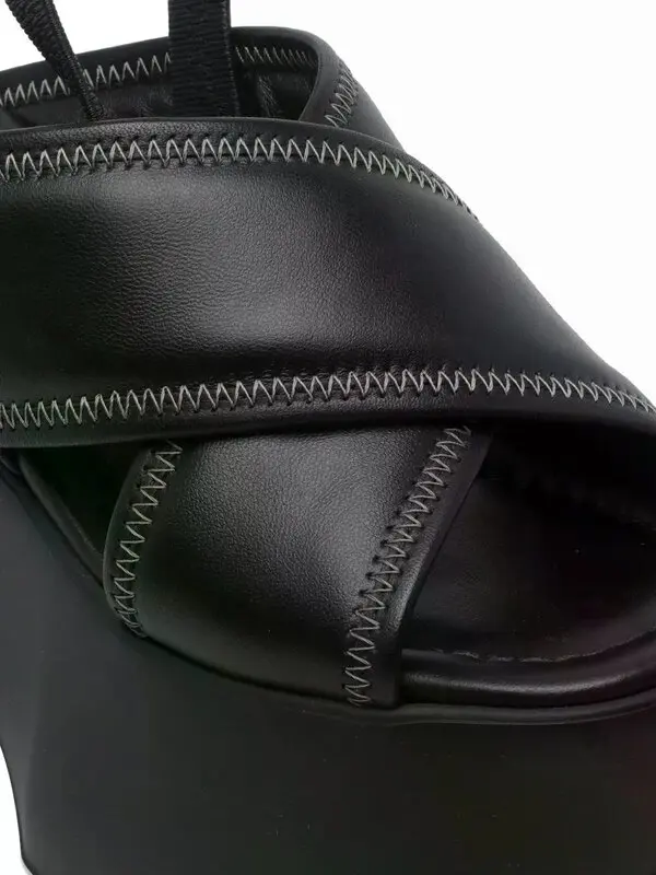 VIC MATIE Crossover Plateau Sandals - Black