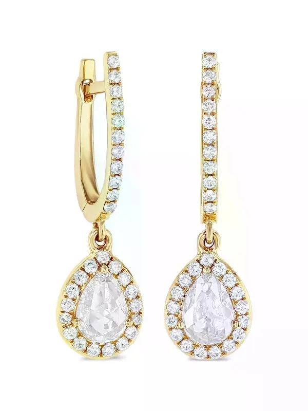 64 Facets 18kt Yellow Scallop Diamond Earrings - Gold