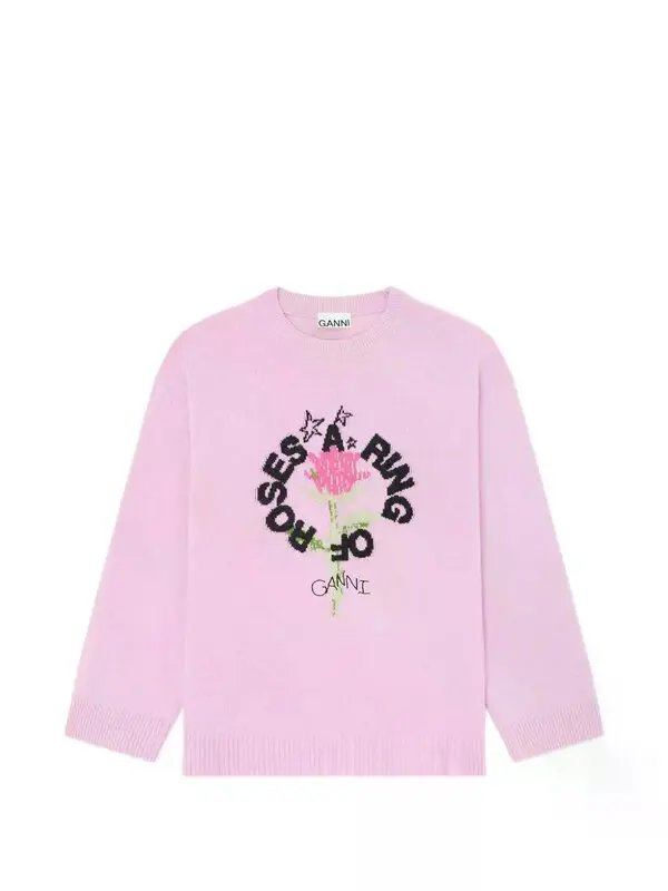 GANNI Crew-neck Sweater - Pink