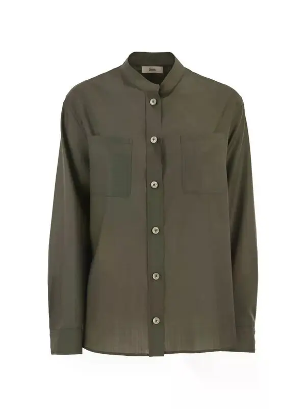 Herno Chest-pocket Mandarin-collar Shirt - Green
