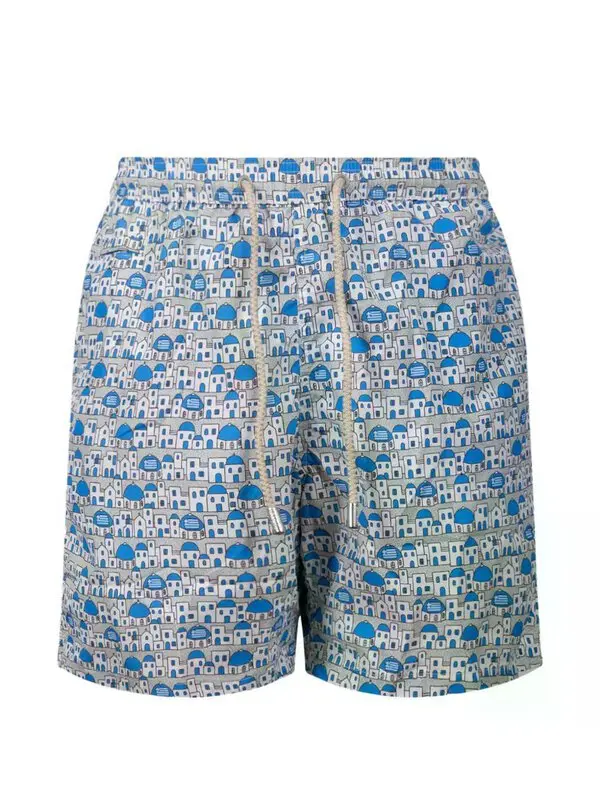 MC2 SAINT BARTH Graphic-print Swim Shorts - Grey