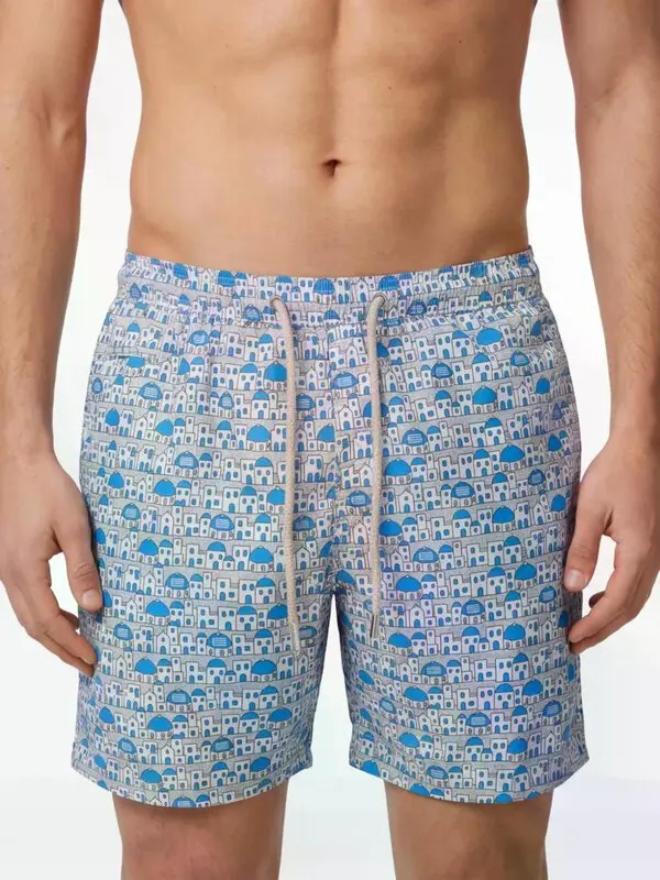 MC2 SAINT BARTH Graphic-print Swim Shorts - Grey