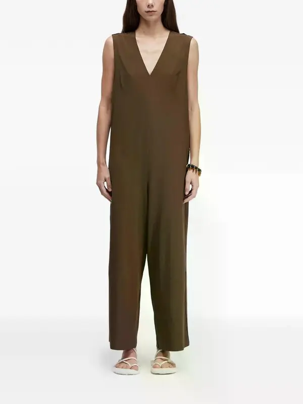 OSKLEN Sleeveless V-neck Jumpsuit - Brown