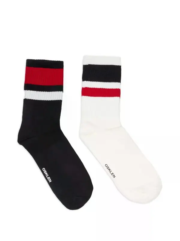 OSKLEN Riva Striped Socks - Black
