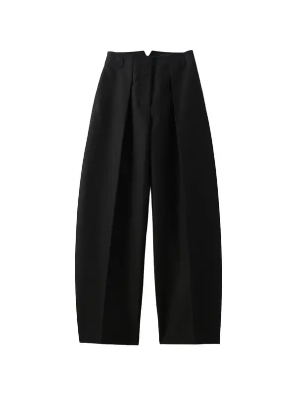 Jacquemus Le Pantalon Ovalo Wide Leg Trousers - Black