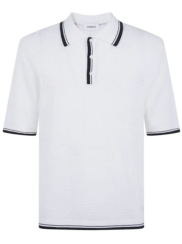 LANEUS Knitted Polo - White