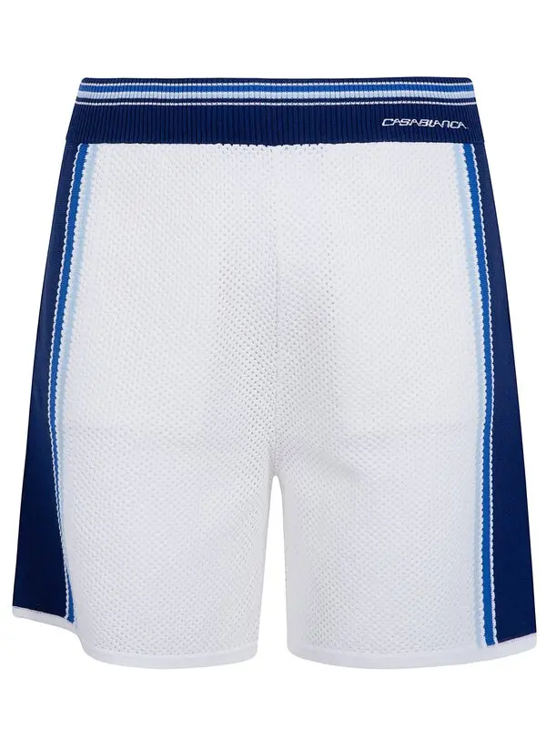Casablanca Mesh Stripes Shorts - White