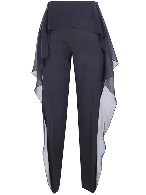 LANVIN Trousers With Ruffles - Black