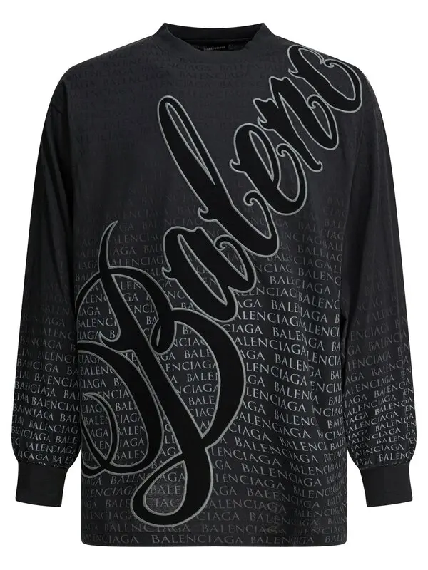 Balenciaga Oversized Graphic Print Crewneck T-shirt