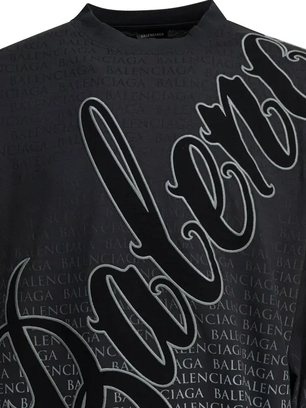 Balenciaga Oversized Graphic Print Crewneck T-shirt