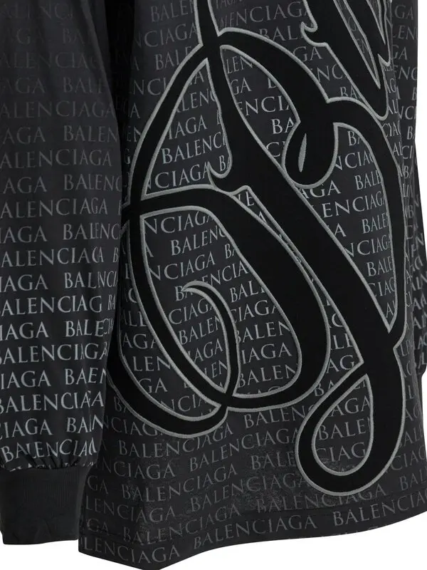 Balenciaga Oversized Graphic Print Crewneck T-shirt