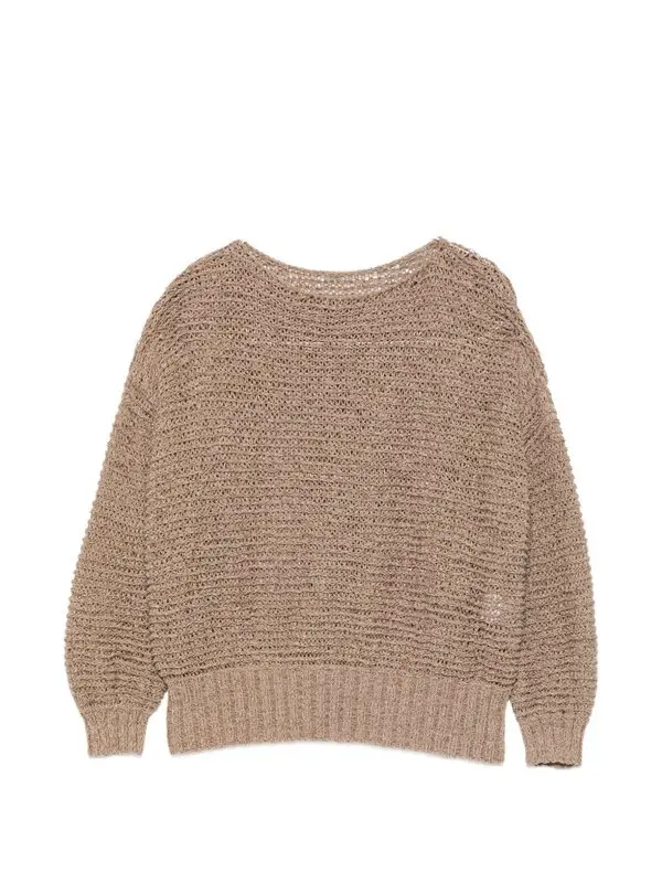 BASE Cotton Blend Sweater - Brown