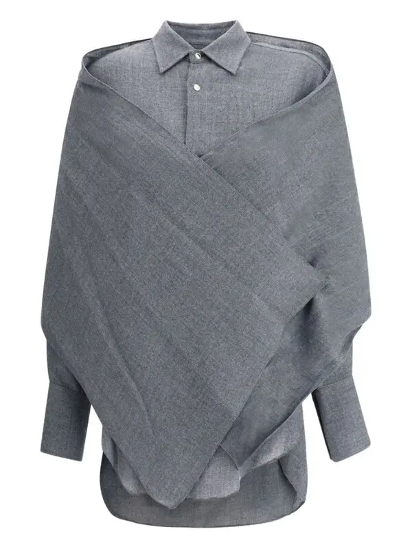DARKPARK Giorgia' Shirt With Scarf - Grey