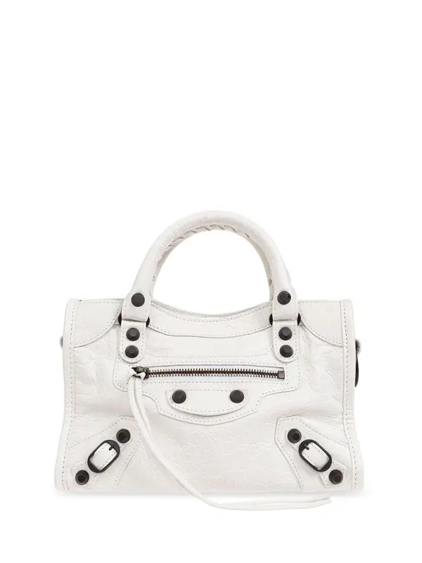 Balenciaga Le City Mini Leather Handbag - White
