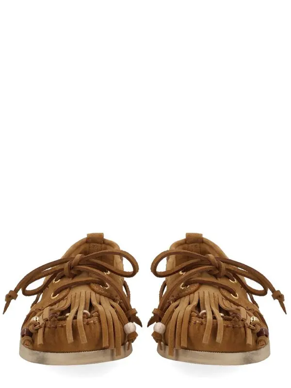 GOLDEN GOOSE Mocassin 'cruise' With Bangs - Brown