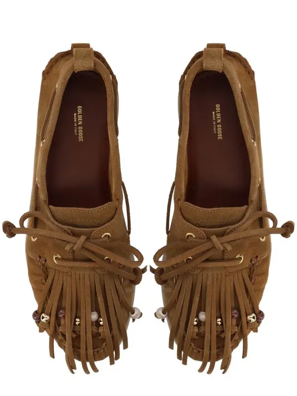 GOLDEN GOOSE Mocassin 'cruise' With Bangs - Brown