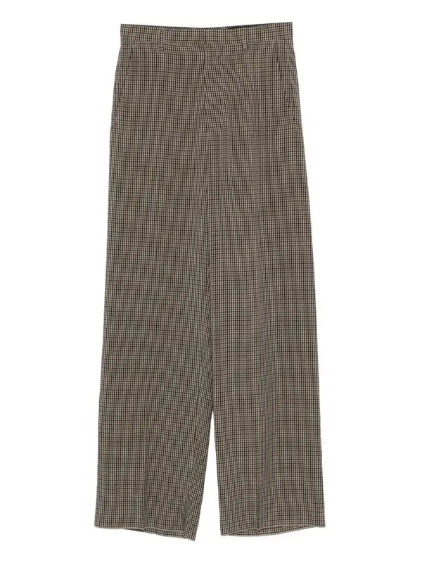 Balenciaga Checked Wide-leg Trousers - Kaki