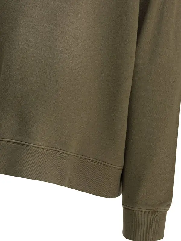 GOLDEN GOOSE Crewneck Sweatshirt With Logo Embroidery - Green