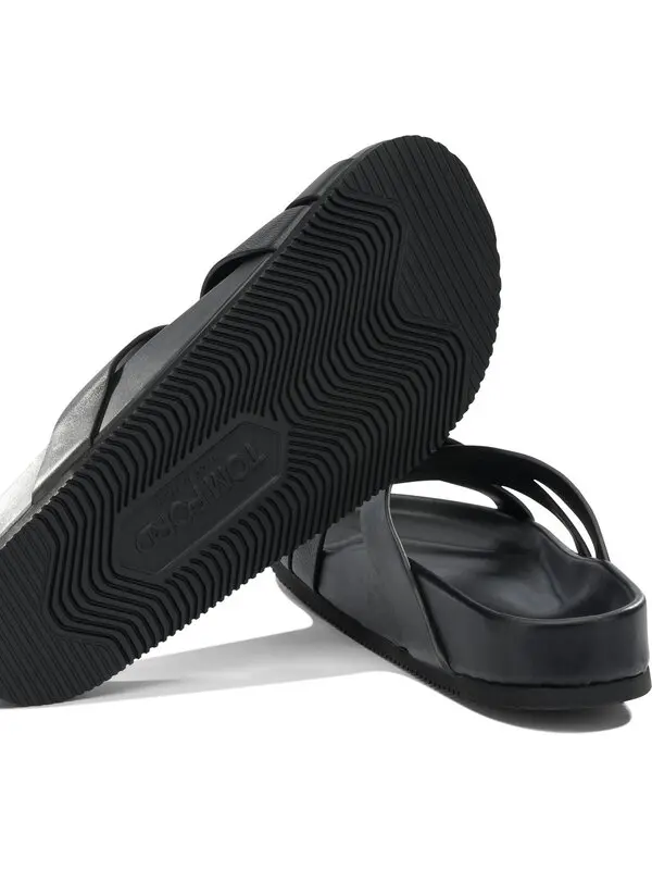 TOM FORD Braided Leather Slides