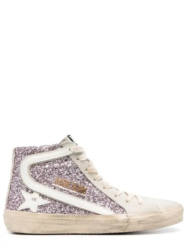 GOLDEN GOOSE High Top Glitter Sneaker With Zip
