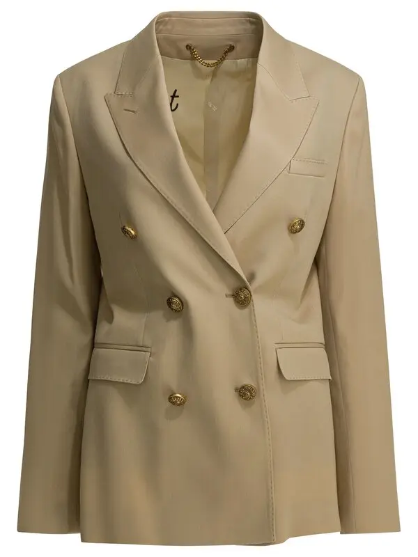 GOLDEN GOOSE Double-breasted Virgin Wool Blazer - Beige