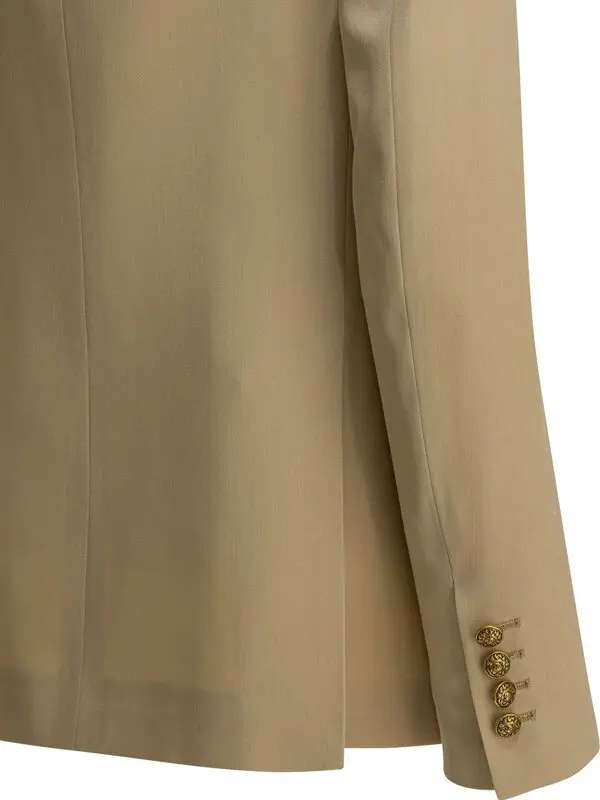 GOLDEN GOOSE Double-breasted Virgin Wool Blazer - Beige