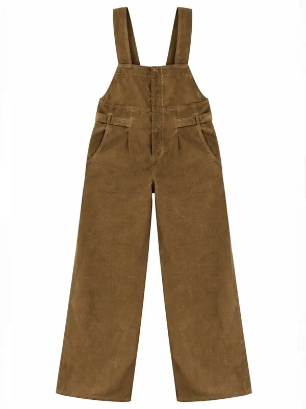 UMA WANG Wide Fit Cotton Dungarees - Brown