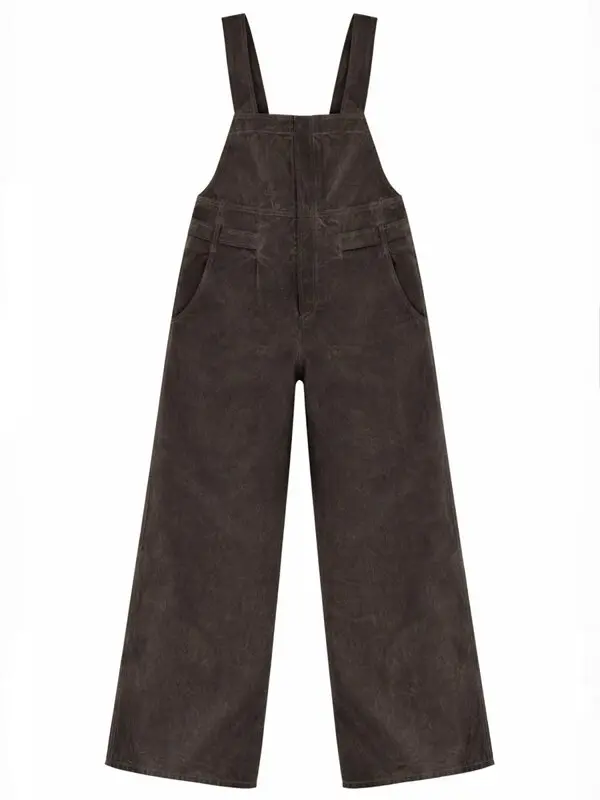 UMA WANG Wide Fit Dungarees - Brown