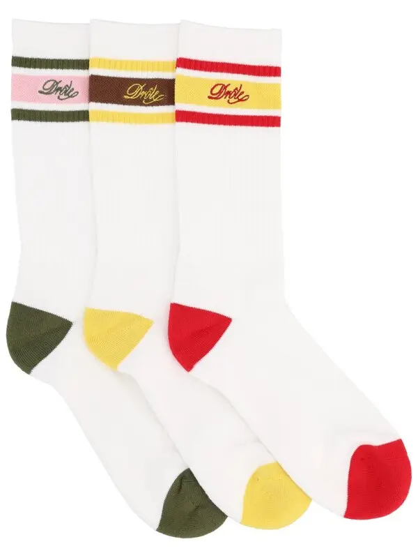 Drole De Monsieur 3-pack Of Crew Socks - Multicolour