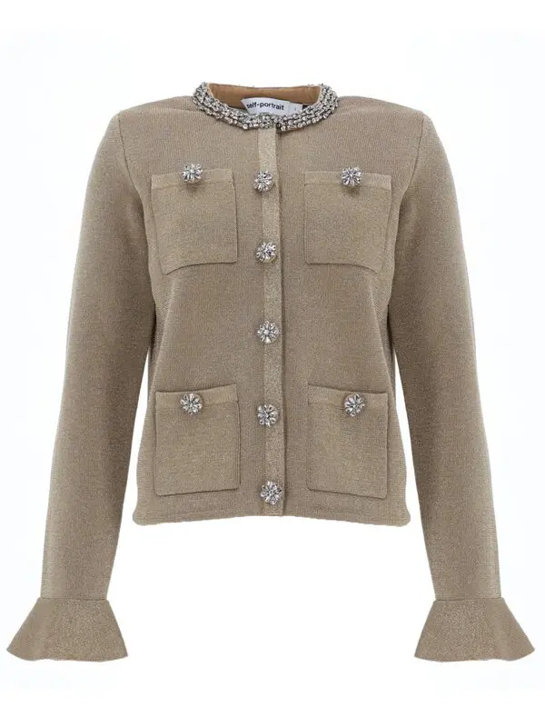 SELF-PORTRAIT Cardigan With Jewel Buttons