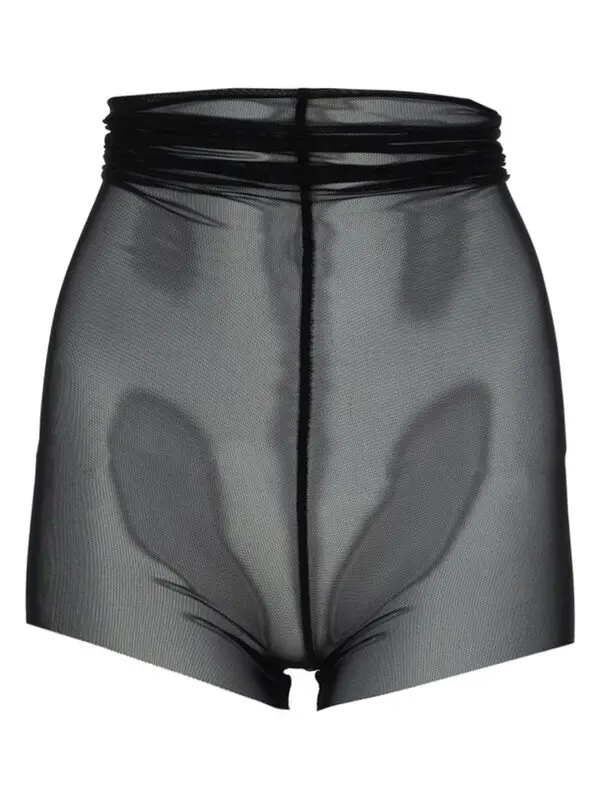 Rick Owens Semi-transparent High-waisted Shorts - Black