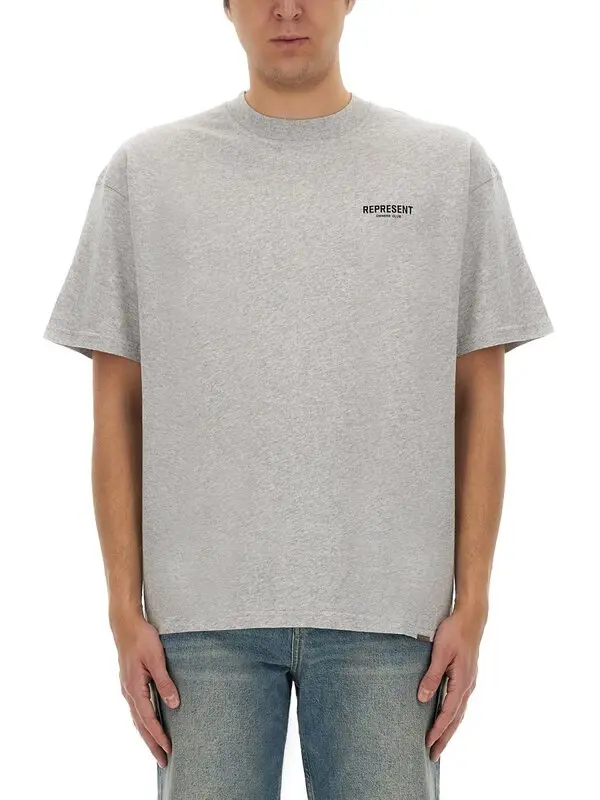 REPRESENT T Shirt With Logo - Grey