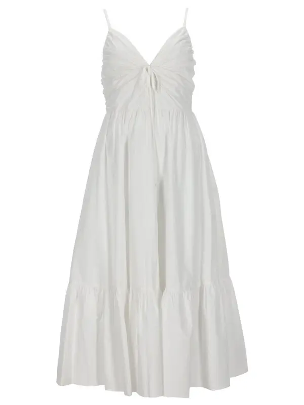 Michael Kors V-neck Midi Dress - White