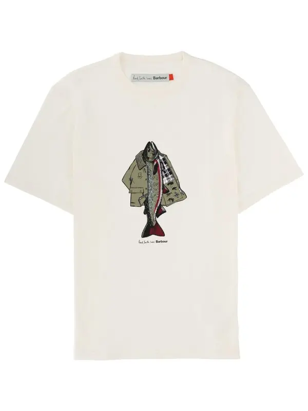 PAUL SMITH LOVES BARBOUR Cotton T Shirt - White