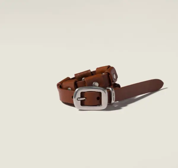 Miu Miu Leather Belt - Tabacco+arg. Vecchio