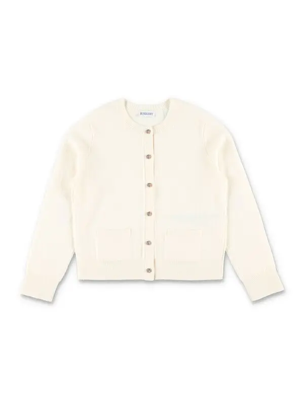 Burberry Wool And Cashmere Cardigan - White