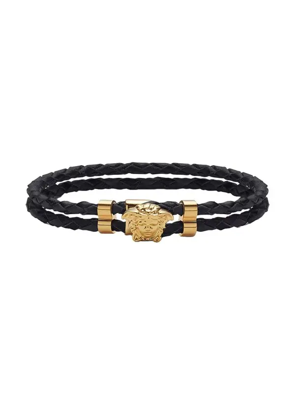 Versace Jellyfish Leather Bracelet - Black