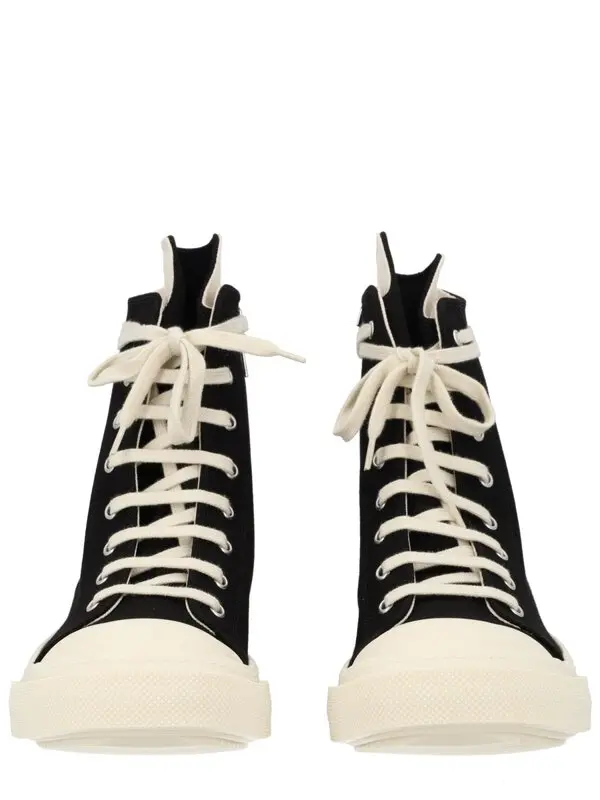 Rick Owens High Denim Sneakers - Black