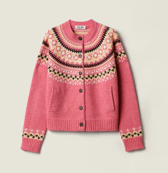 Miu Miu Maglieria Wool Fairisle F.3 - Rosa