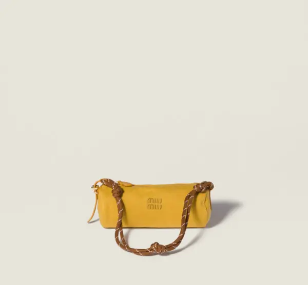 Miu Miu Gabardine Bag With Technical Tape Shoulder Strap - Topazio+brandy