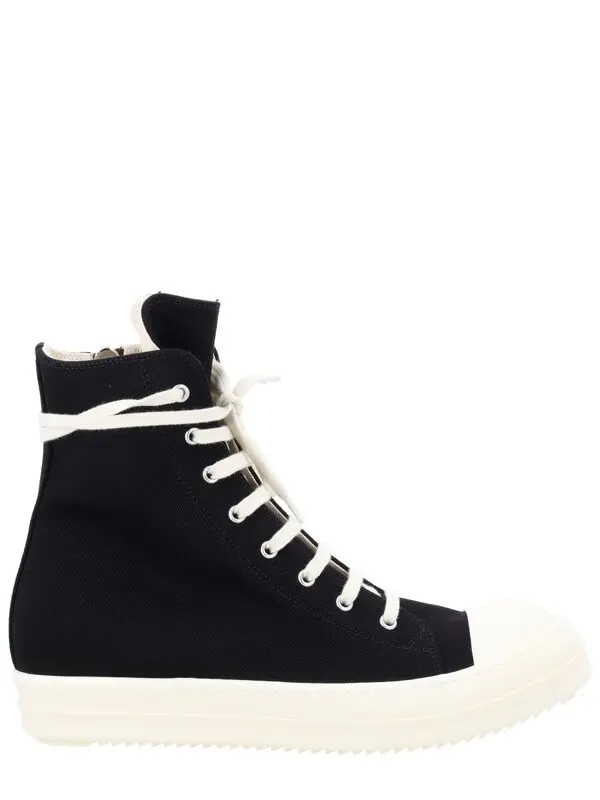 Rick Owens High Denim Sneakers - Black