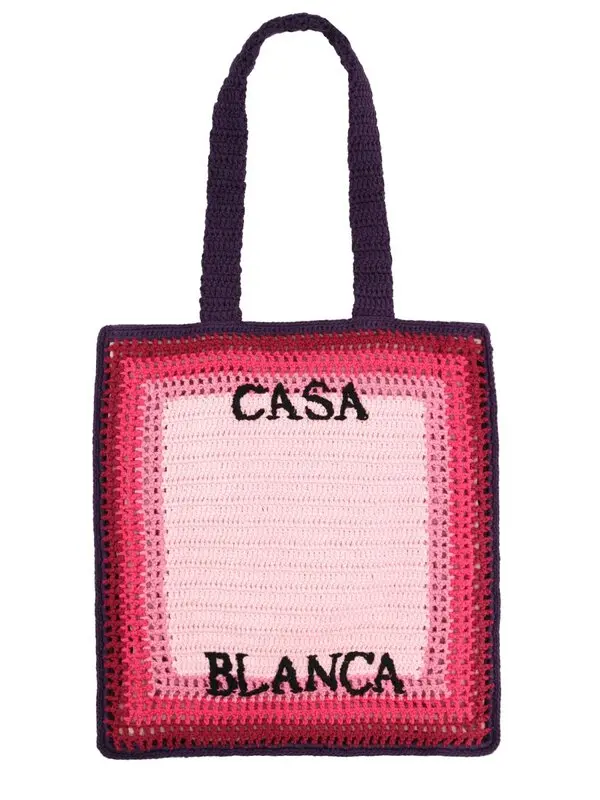 Casablanca Logo Cotton Tote - Pink