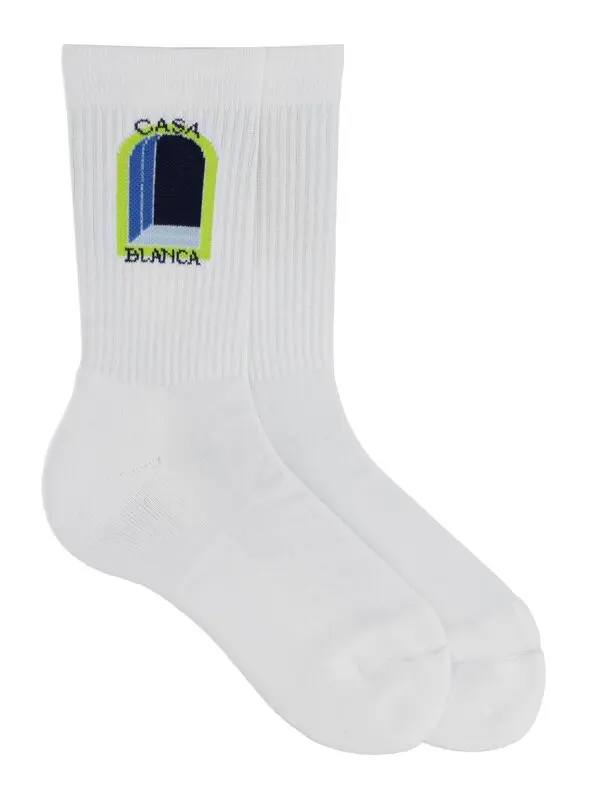 Casablanca Logo Ankle Socks - White