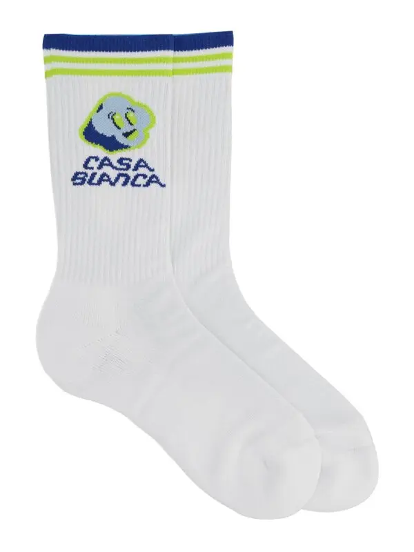 Casablanca Ribbed Socks - White