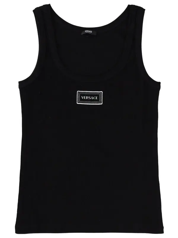 Versace Tank Top With Logo - Black