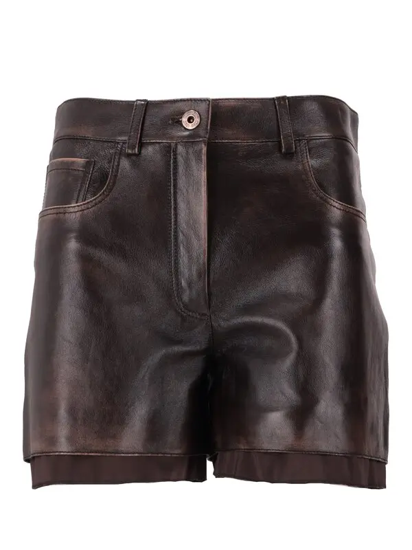 Miu Miu Nappa Leather Shorts