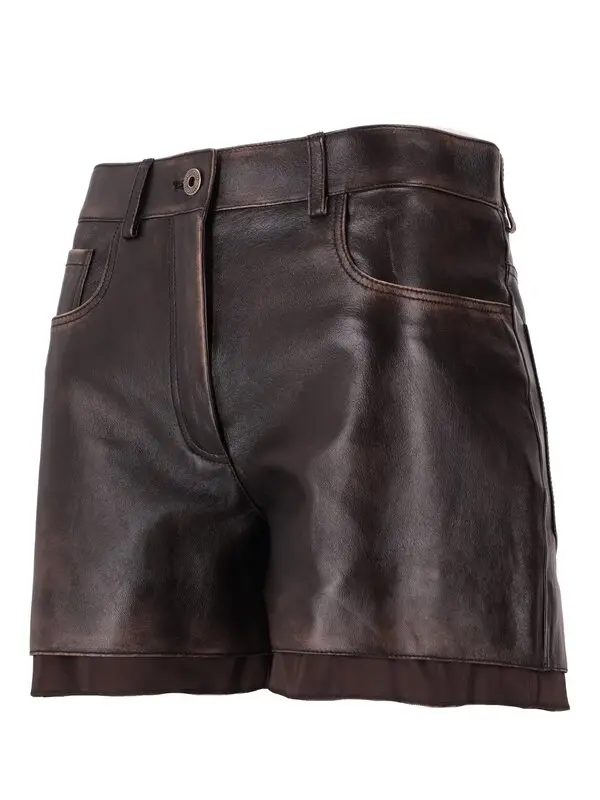 Miu Miu Nappa Leather Shorts
